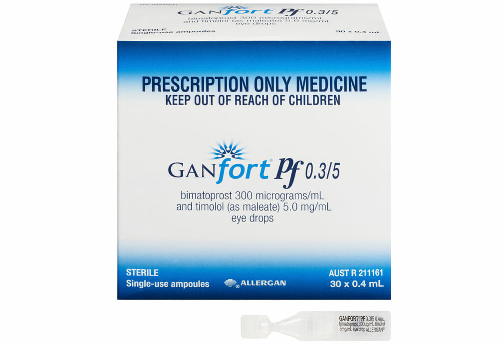 GANFORT PF Bimatoprost / Timolol Maleate 300mcg / 5mg per mL Ophthalmic ...
